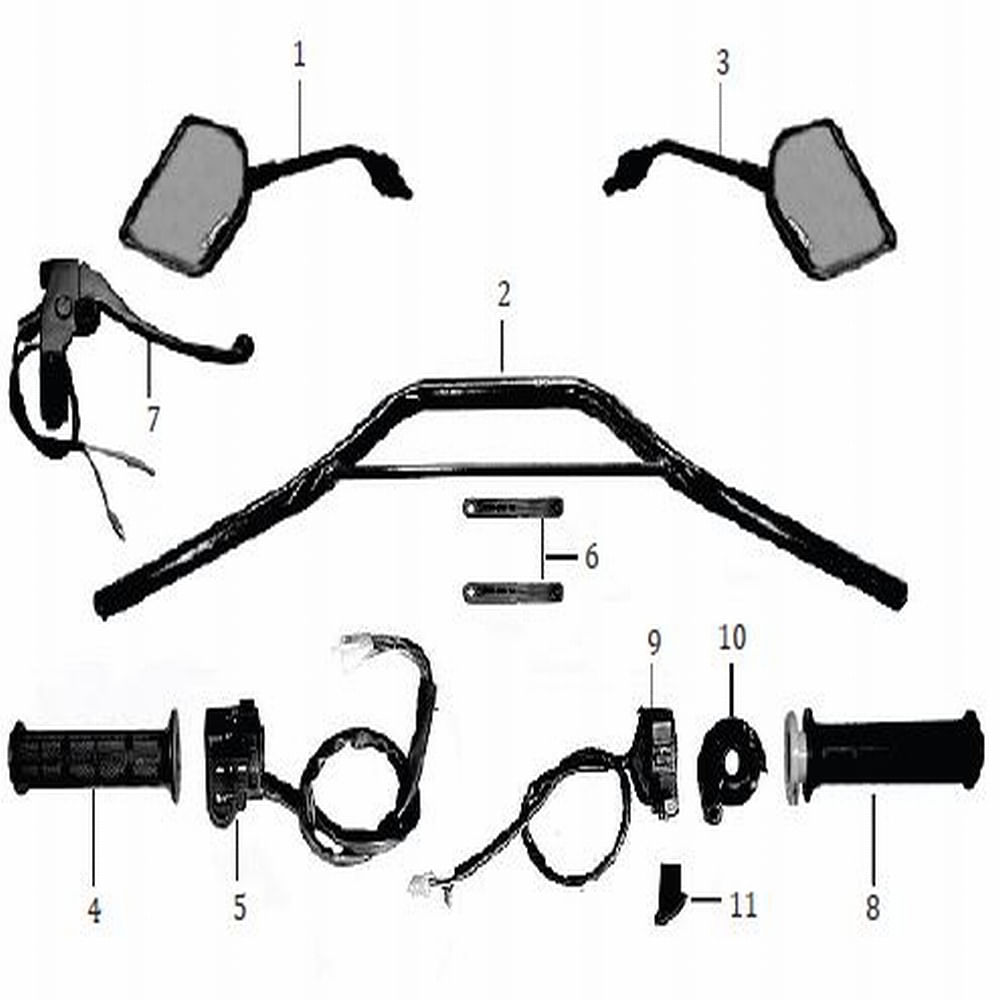SISTEMA MANUBRIO-ESPEJOS ENDURO MRX 150-2021 VICTORY "PARA MOTO" - empleados