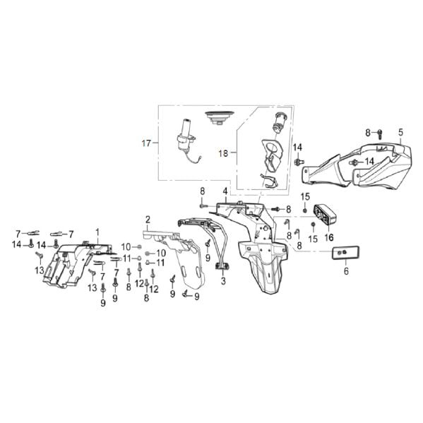 Complemento Guardabarro Trasero Street Victory Switch 150 - empleados